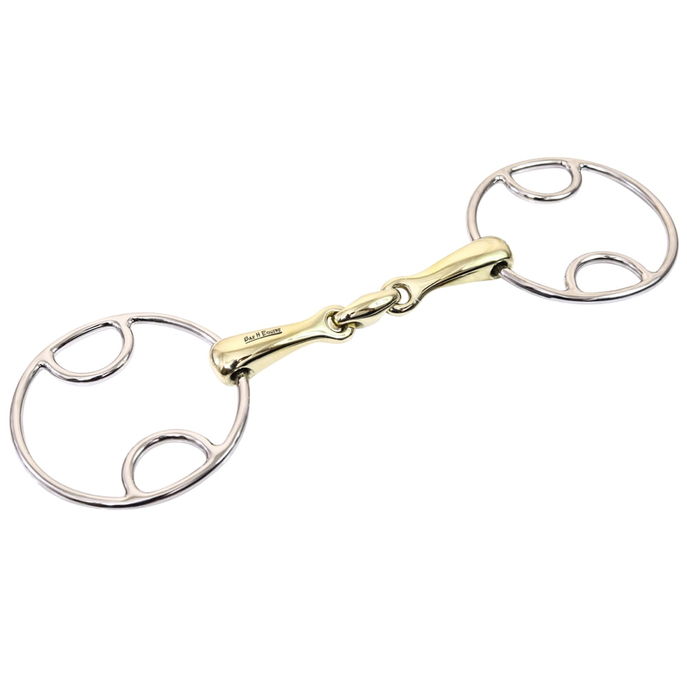 Bar H Equine Western O Ring Brass Mouth Snaffle Horse Bits Stainless Steel Bit - Walmart.com