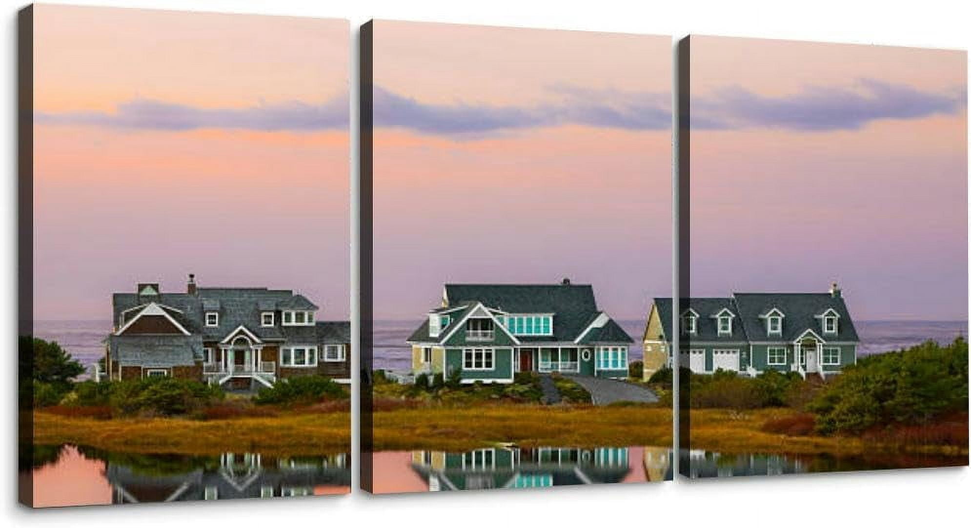 Bar Harbor Coastline 3 Piece Canvas Wall Art for Living Room Bedroom ...