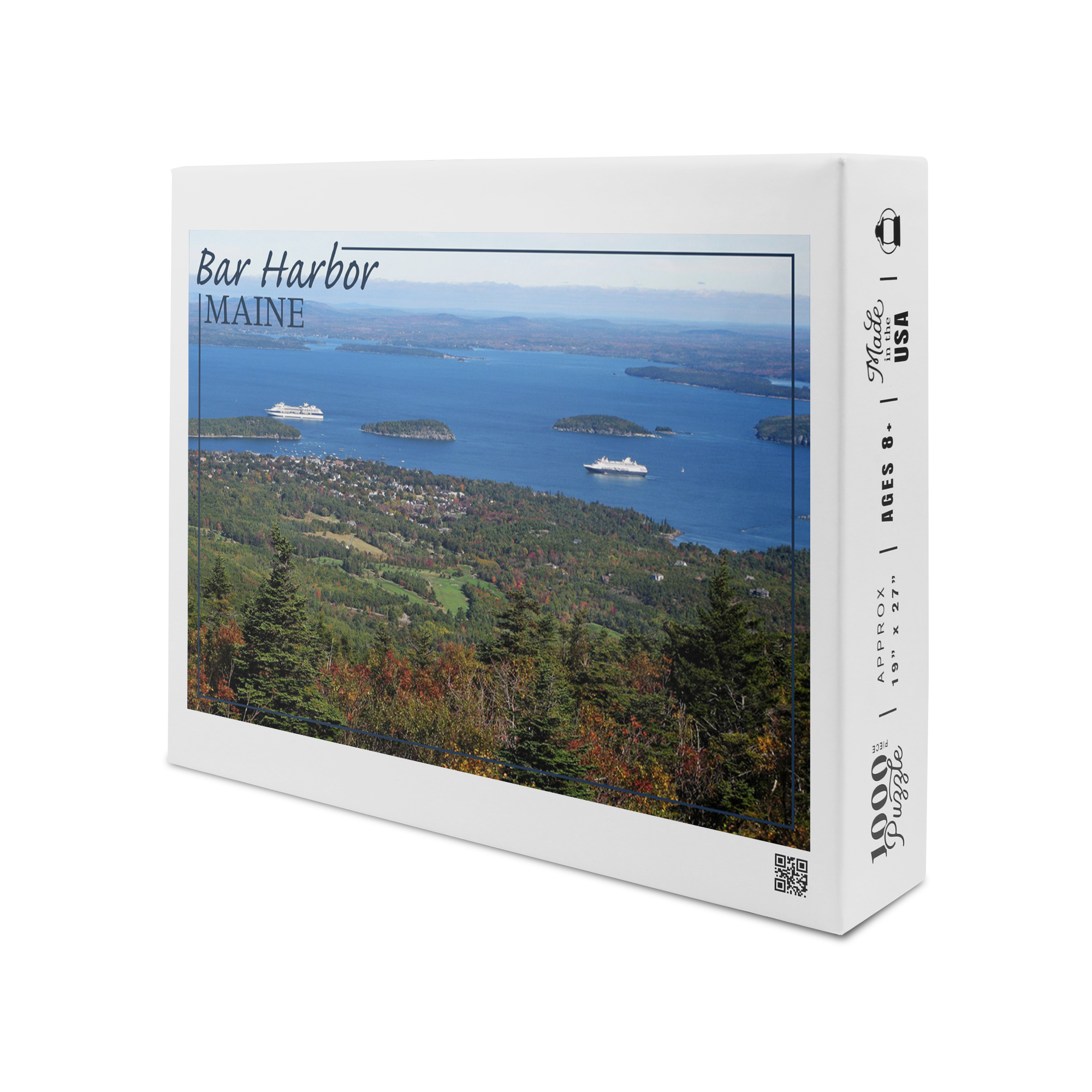 Bar Harbor, Maine, Aerial (1000 Piece Puzzle, Size 19x27, Challenging ...