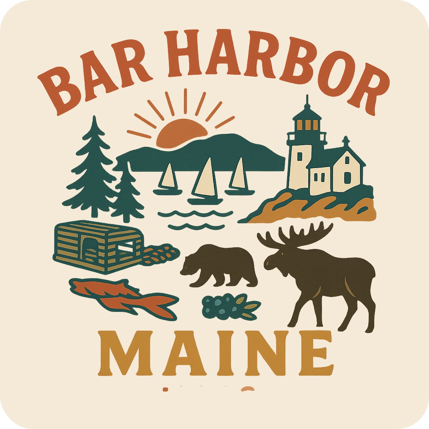 Bar Harbor Maine Keepsakes Souvenir Vinyl Sticker – Destination Travel ...