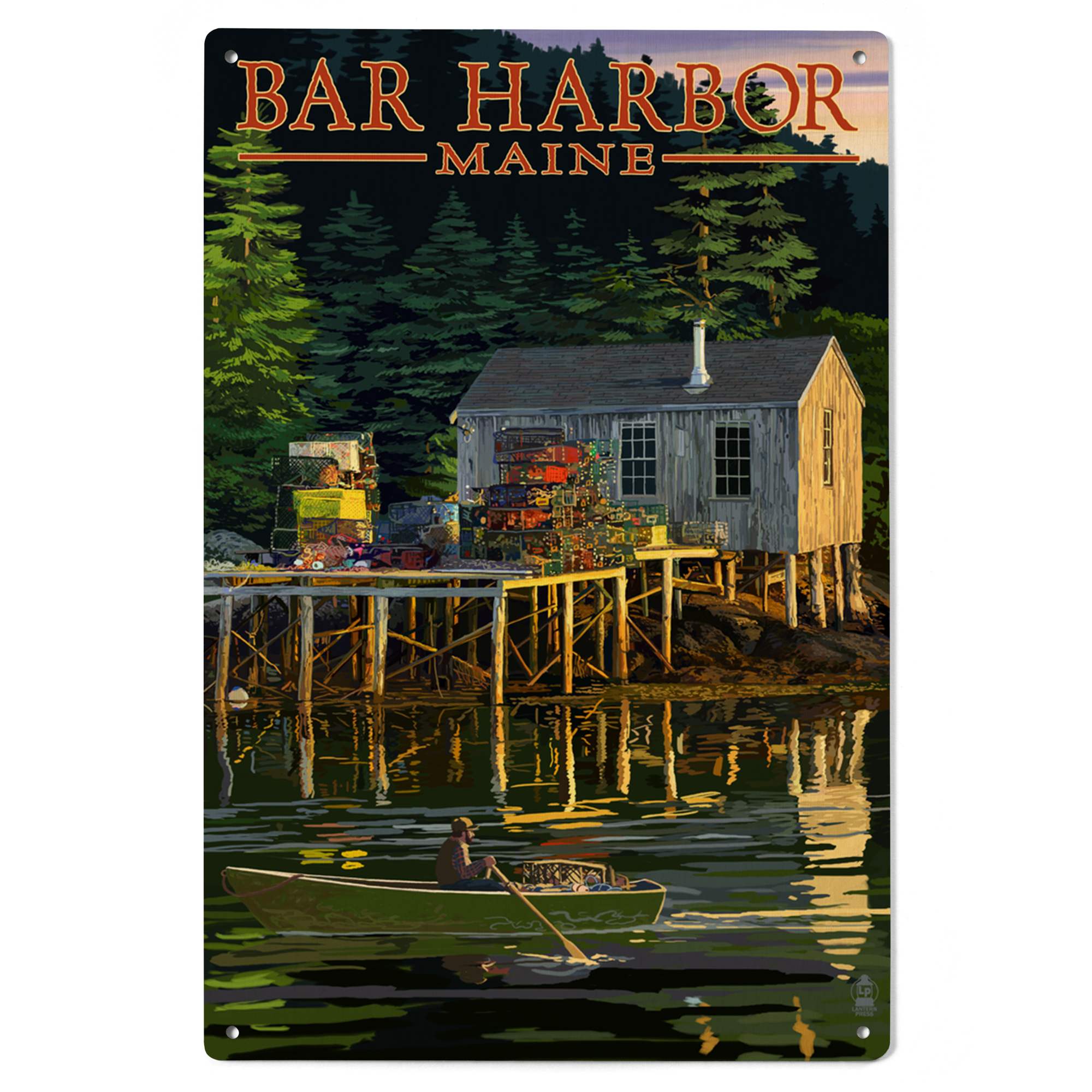 Bar Harbor, Maine, Lobster Shack Birch Wood Wall Sign (6x9 Rustic Home ...