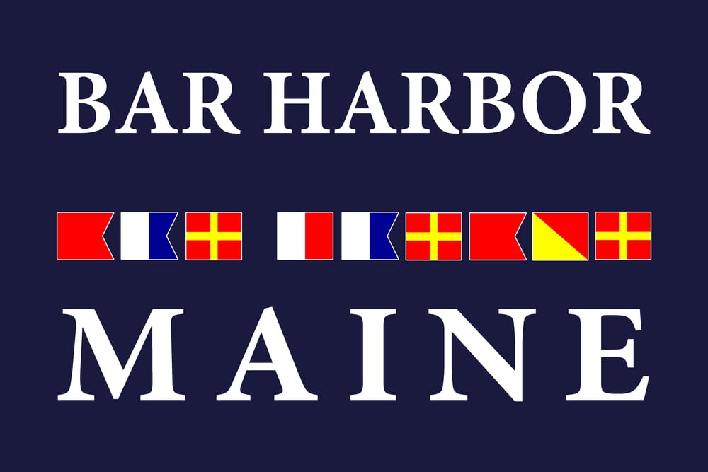 Bar Harbor, Maine, Nautical Flags (16x24 Giclee Gallery Art Print ...