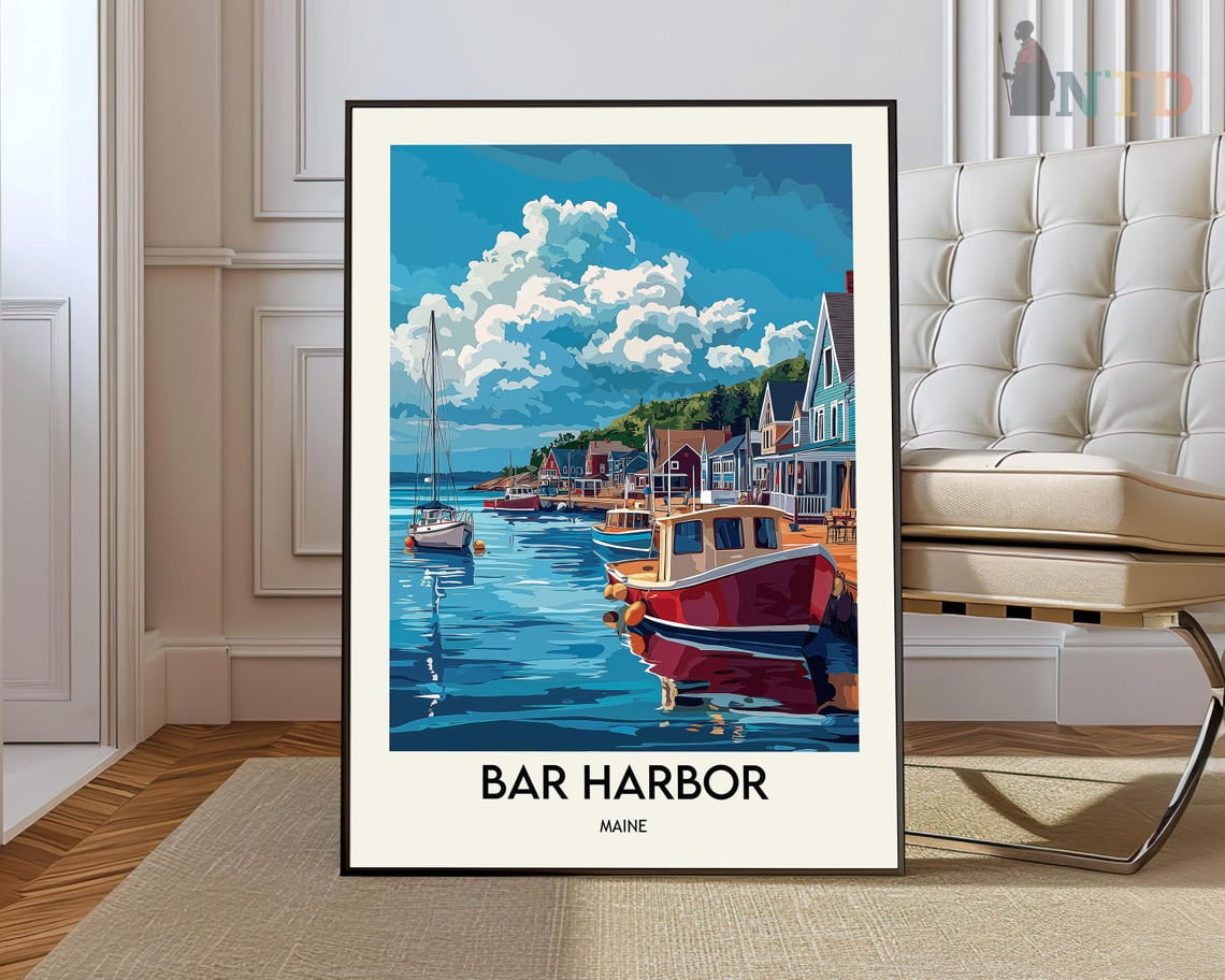 Bar Harbor Maine Poster, Bar Harbor Poster Print, Bar Harbor Photo, Bar ...