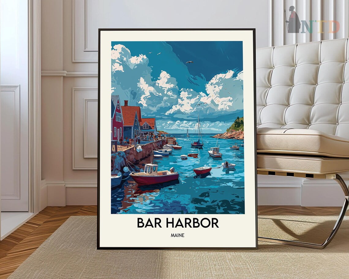 Bar Harbor Maine Poster, Bar Harborbar Harbor Poster Print, Bar Harbor ...