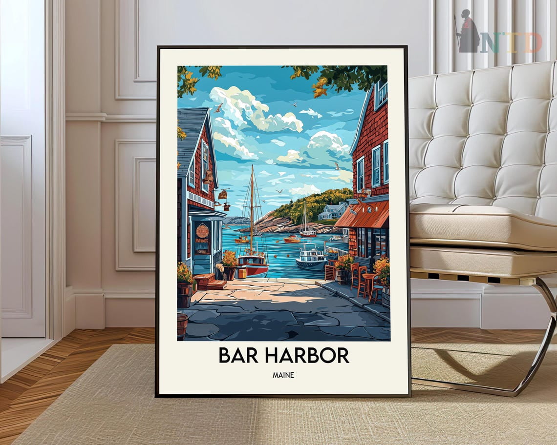 Bar Harbor Maine Poster, Bar Harborbar Harbor Poster Print, Bar Harbor ...