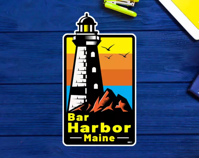 Bar Harbor Maine Sticker Decal Lighthouse Phone Decal Water Bottle ...