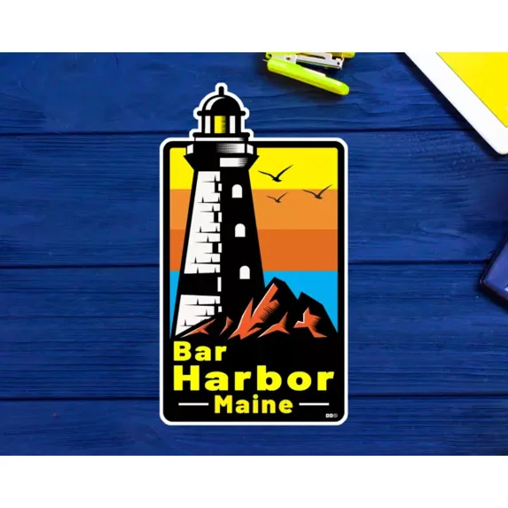 Bar Harbor Maine Sticker Decal Lighthouse Phone Decal Water Bottle ...