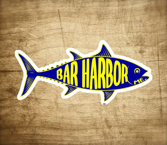 Bar Harbor Maine Tuna Fishing Fish Sticker Decal Phone Decal Water ...