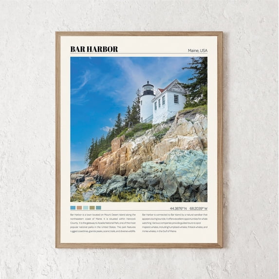 Bar Harbor Print, Bar Harbor Wall Art, Bar Harbor Poster, Bar Harbor ...