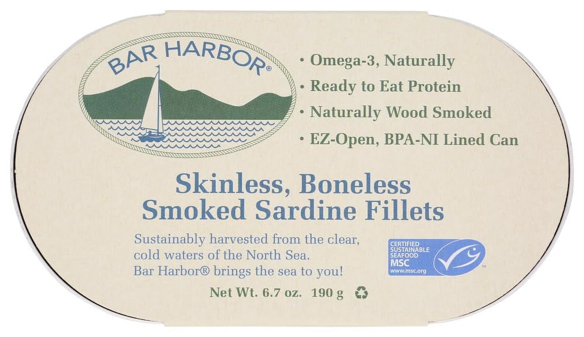 Bar Harbor Skinless Boneless Smoked Sardine Fillets 6.7 oz Pack of 3 ...