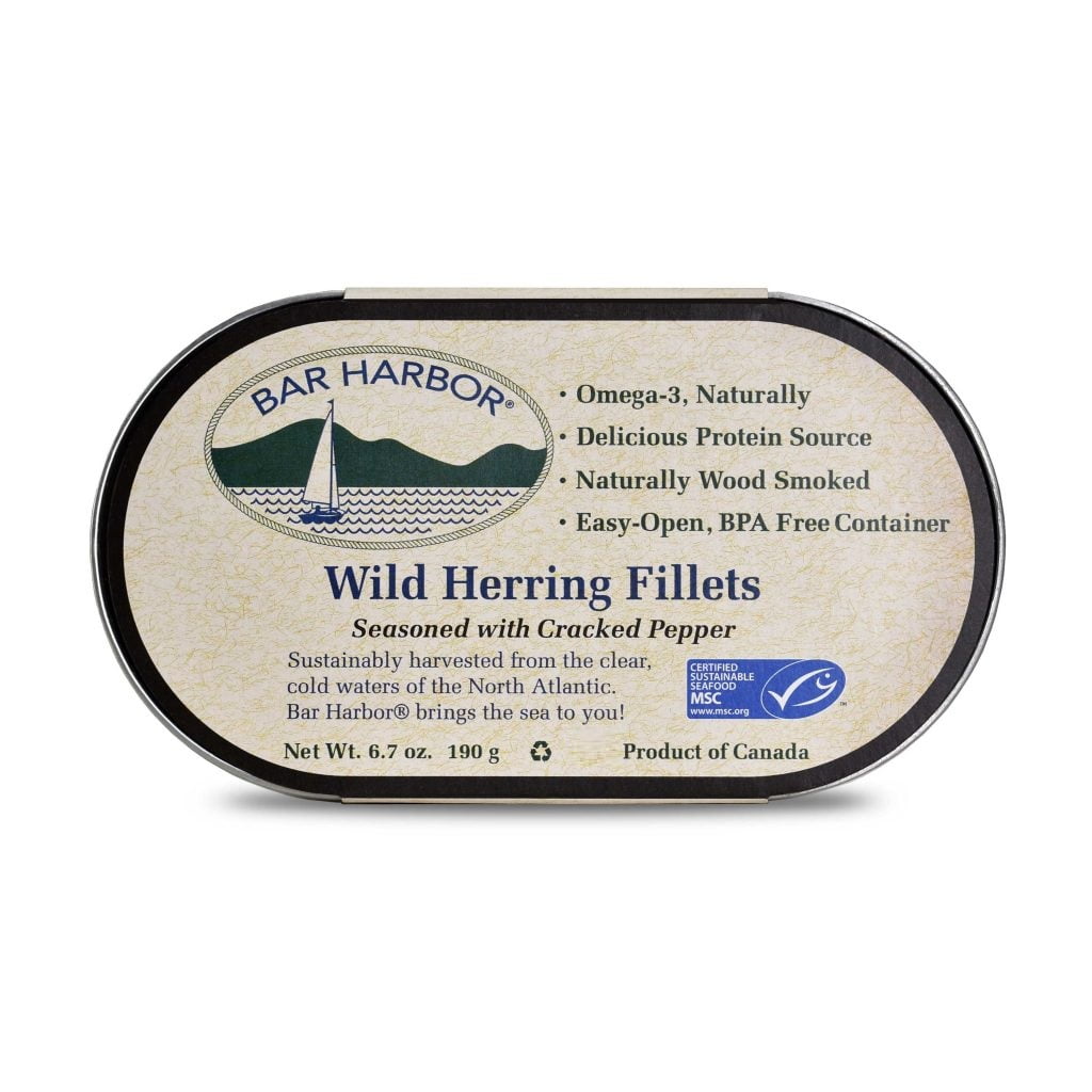 Bar Harbor Wild Herring, Cracked Pepper, 6.7 oz Can, Omega-3 Seafood ...