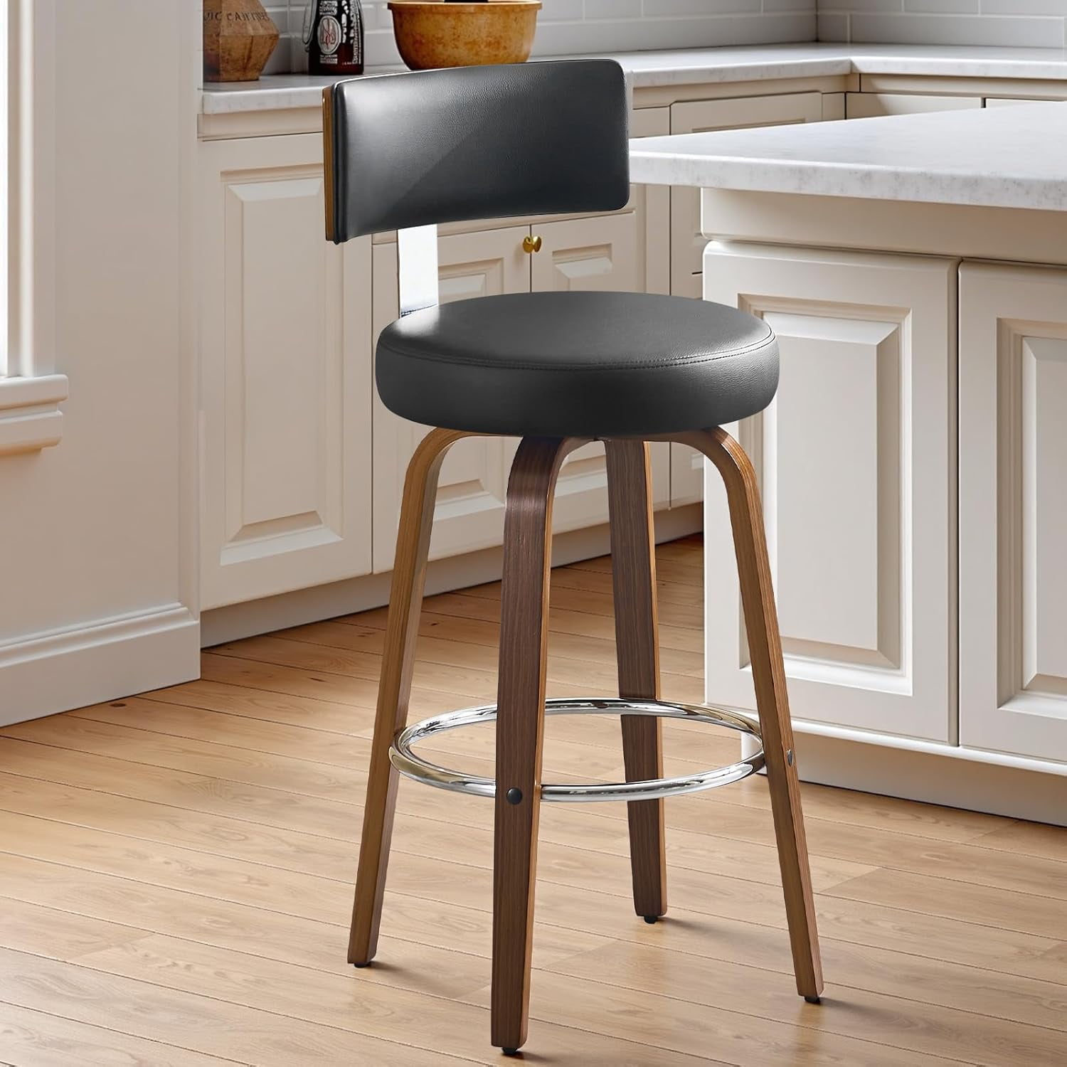 Bar Height Bar Stools, 29 inch Swivel Barstools with Backs and Round ...