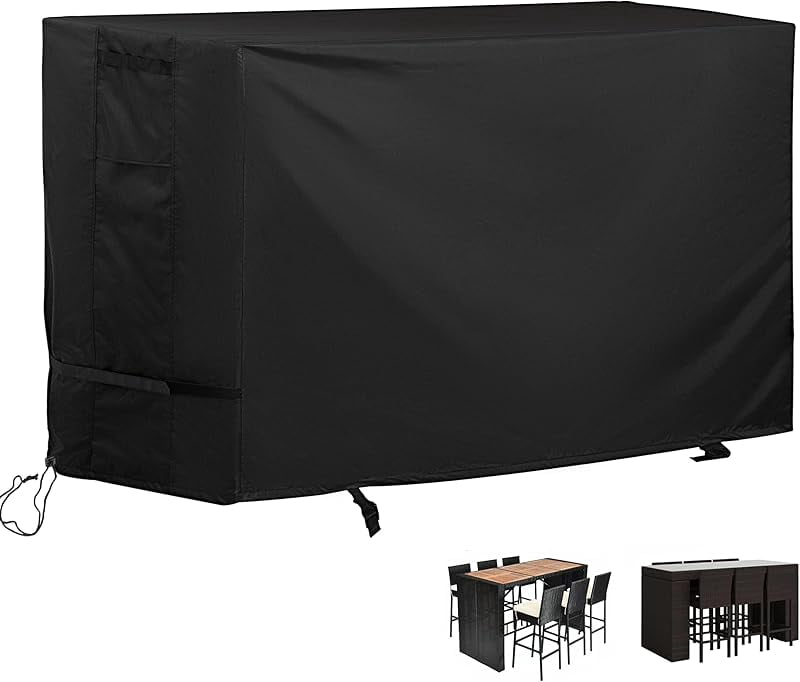 Bar Height Patio Set Cover for 7 Pieces Patio Bar Dining Table and ...