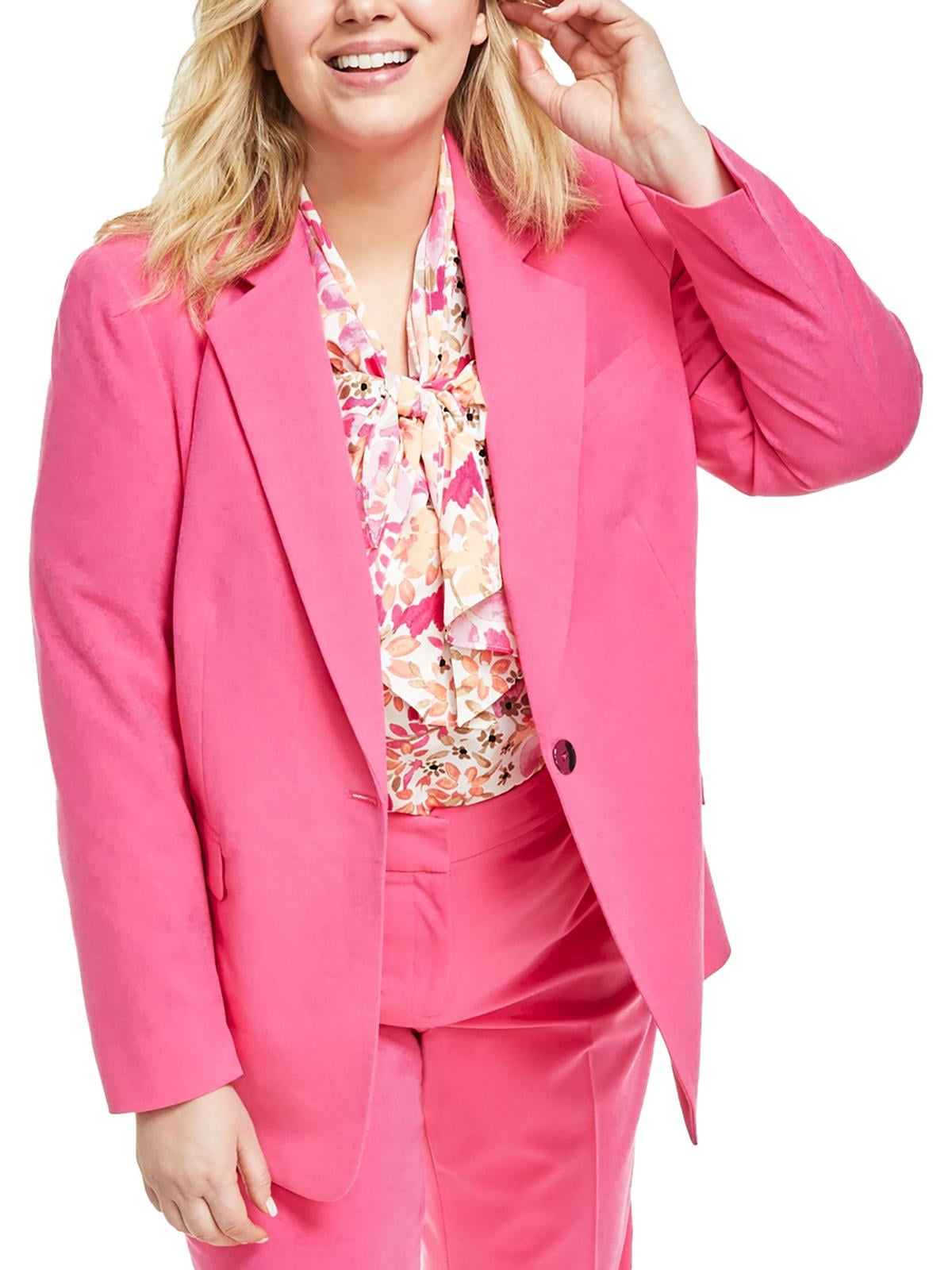 Bar III Womens Plus Stretch One-Button Blazer - Walmart.com