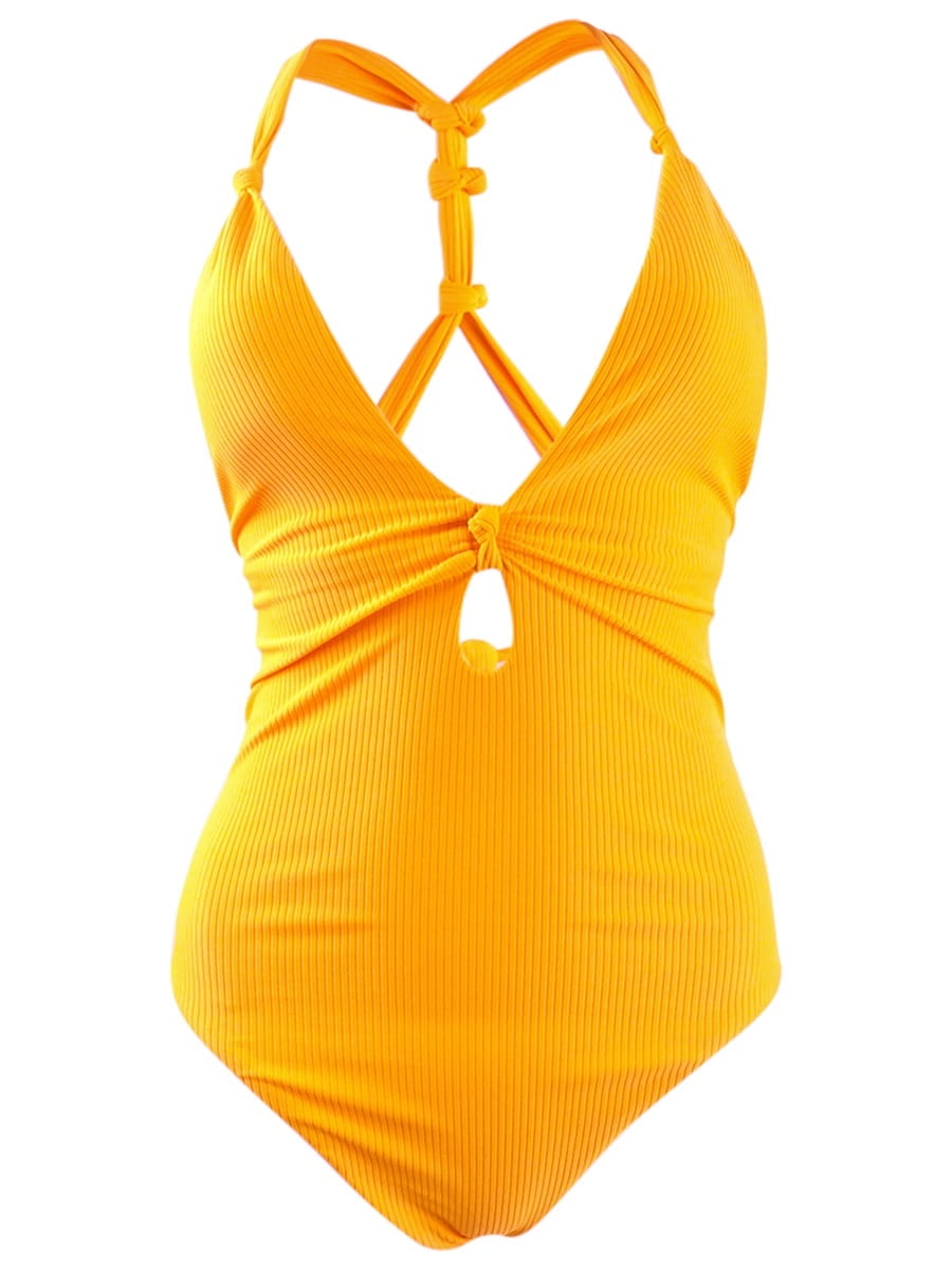 Bar III Like It Or Knot Ribbed One-Piece Swimsuit - Walmart.com