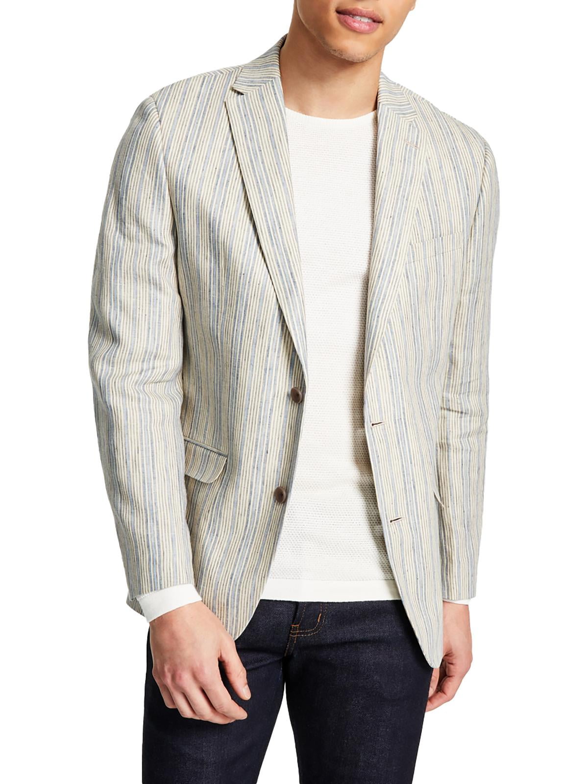 Bar III Mens Linen Striped Two-Button Blazer - Walmart.com
