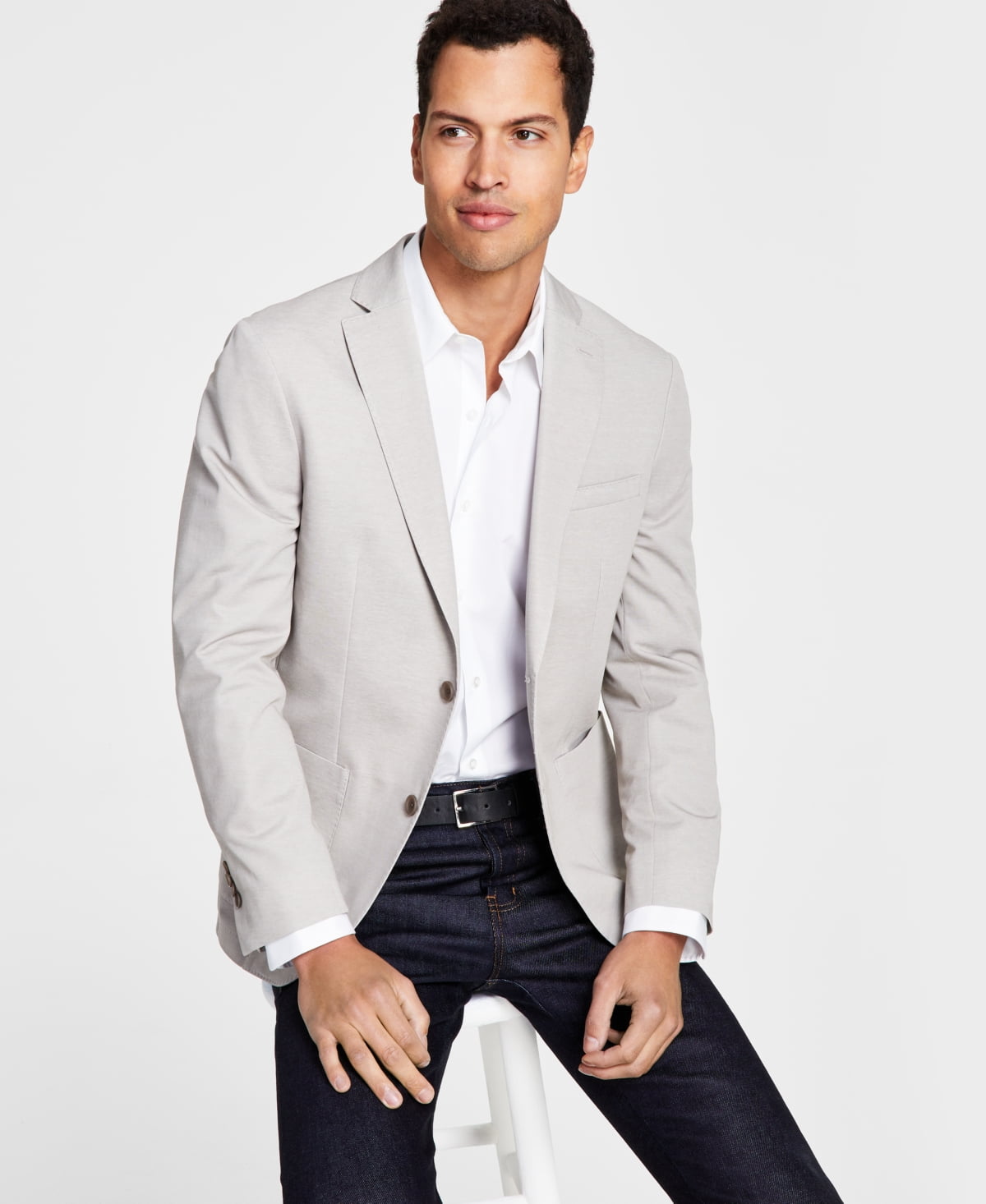 Bar III Men's Slim fit Solid Blazer Light Tan Beige 36R - Walmart.com