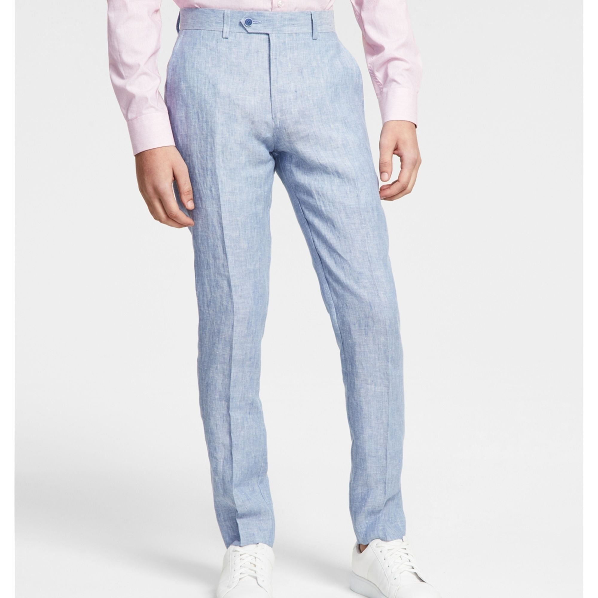 Bar III Men's Casual Slim-Fit Linen Trousers 32W x 34L Blue - NWT $135 ...