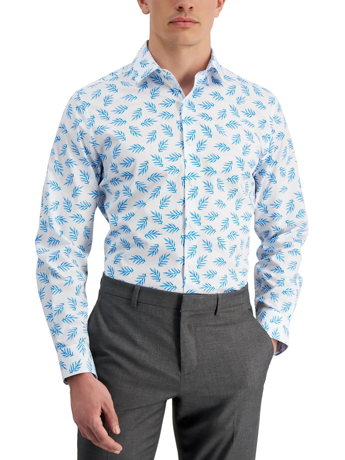Bar III Mens Organic Cotton Printed Button-Down Shirt - Walmart.com