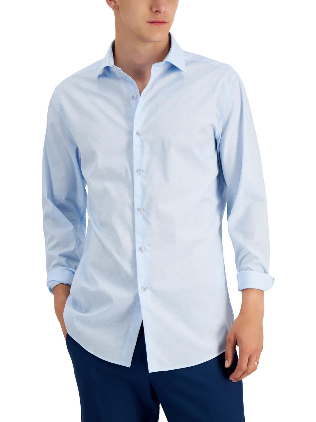 Bar III Mens Slim fit Long Sleeve Button-Up Shirt Small Blue - Walmart.com