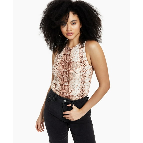 Bar III Petite Animal Print Bodysuit Snake Python PS - Walmart.com