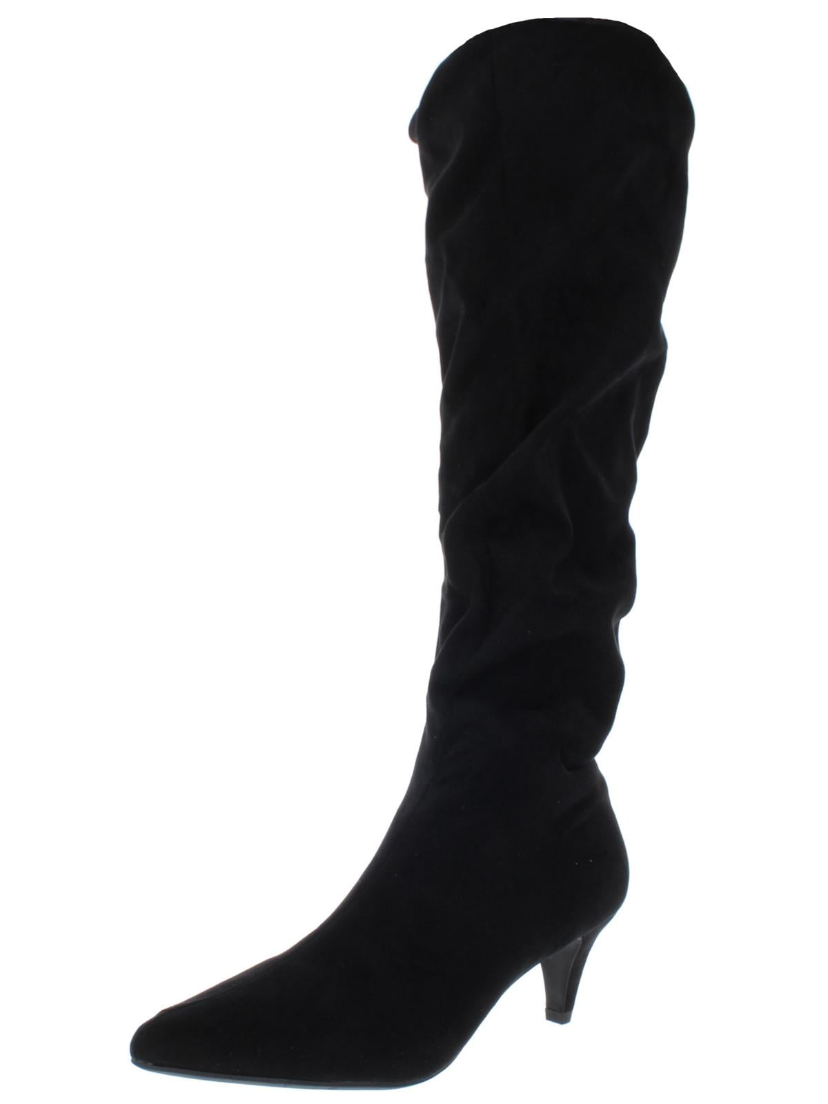 Bar III Womens Edina Faux Suede Slouchy Mid-Calf Boots Black 6.5 Medium ...