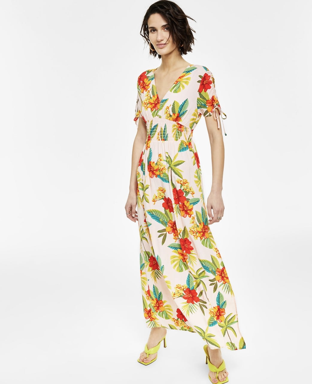 Bar III Womens Floral Maxi Dress Hibiscus Jungle M - Walmart.com