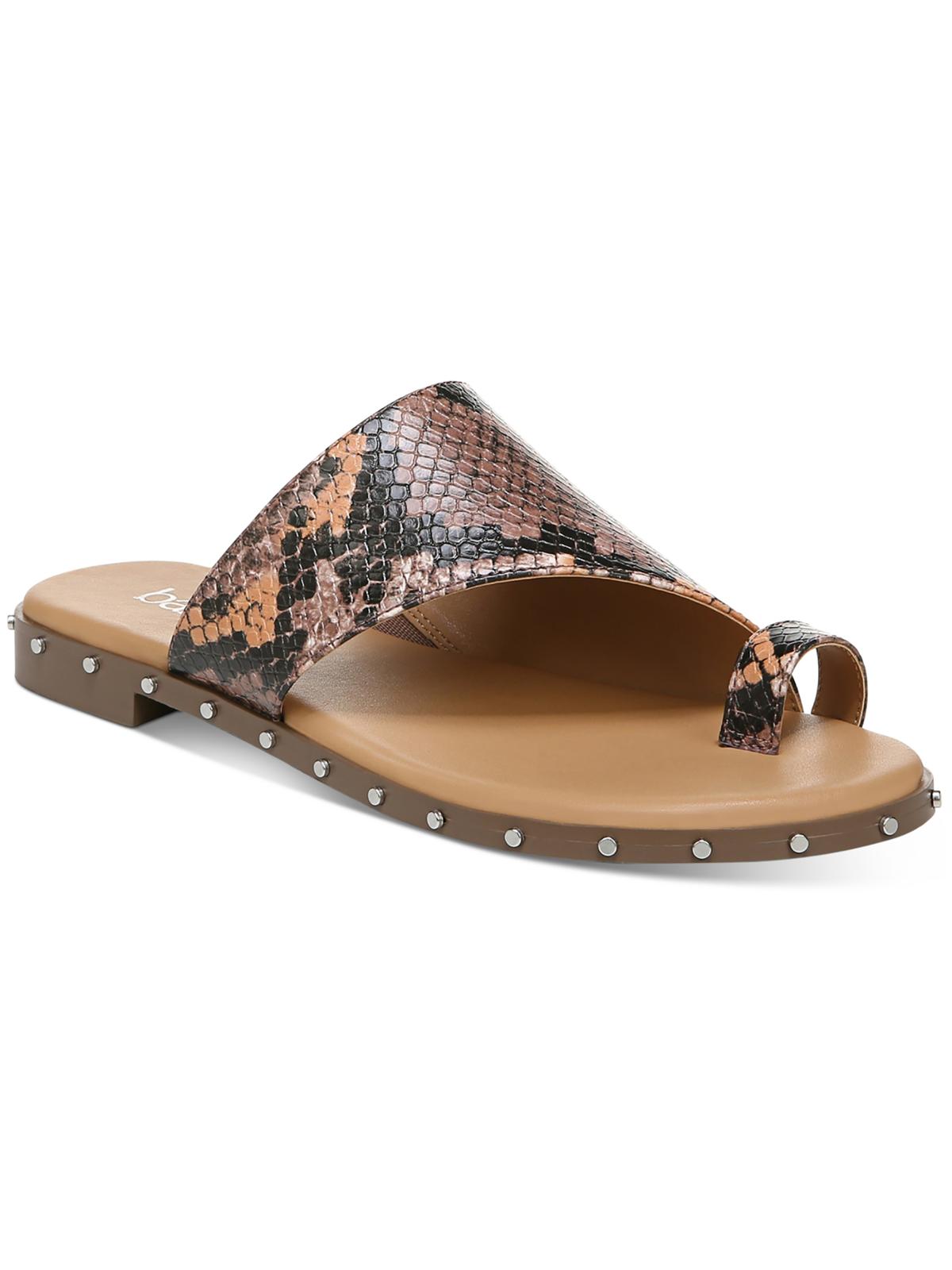 Bar III Womens Hattiep Faux Leather Toe Loop Slide Sandals - Walmart.com