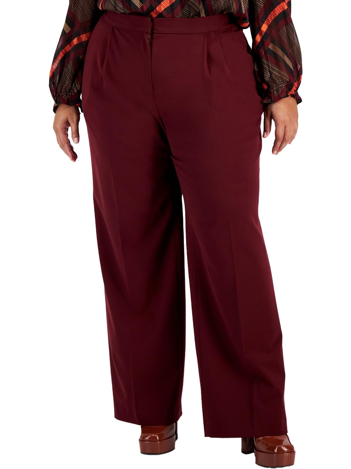 Bar III Womens Plus Pleated High Rise Wide Leg Pants - Walmart.com