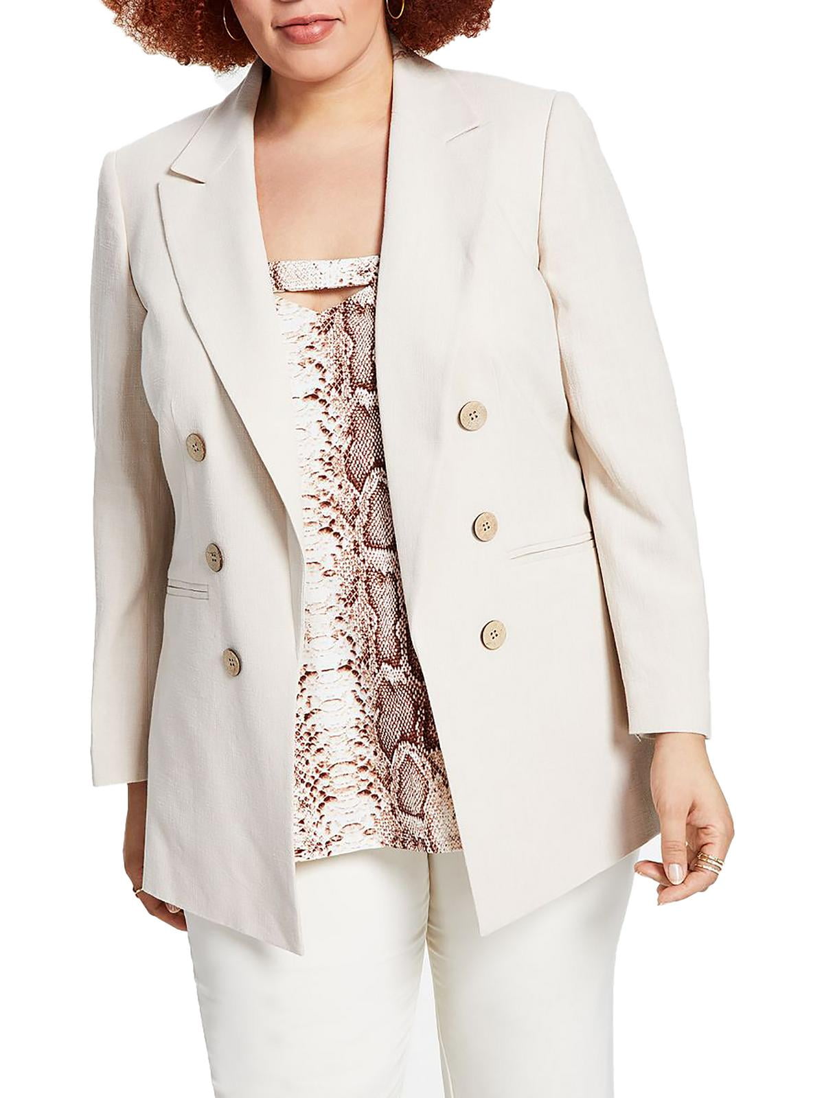 Bar III Womens Plus Suit Separate Office Wear Open-Front Blazer ...
