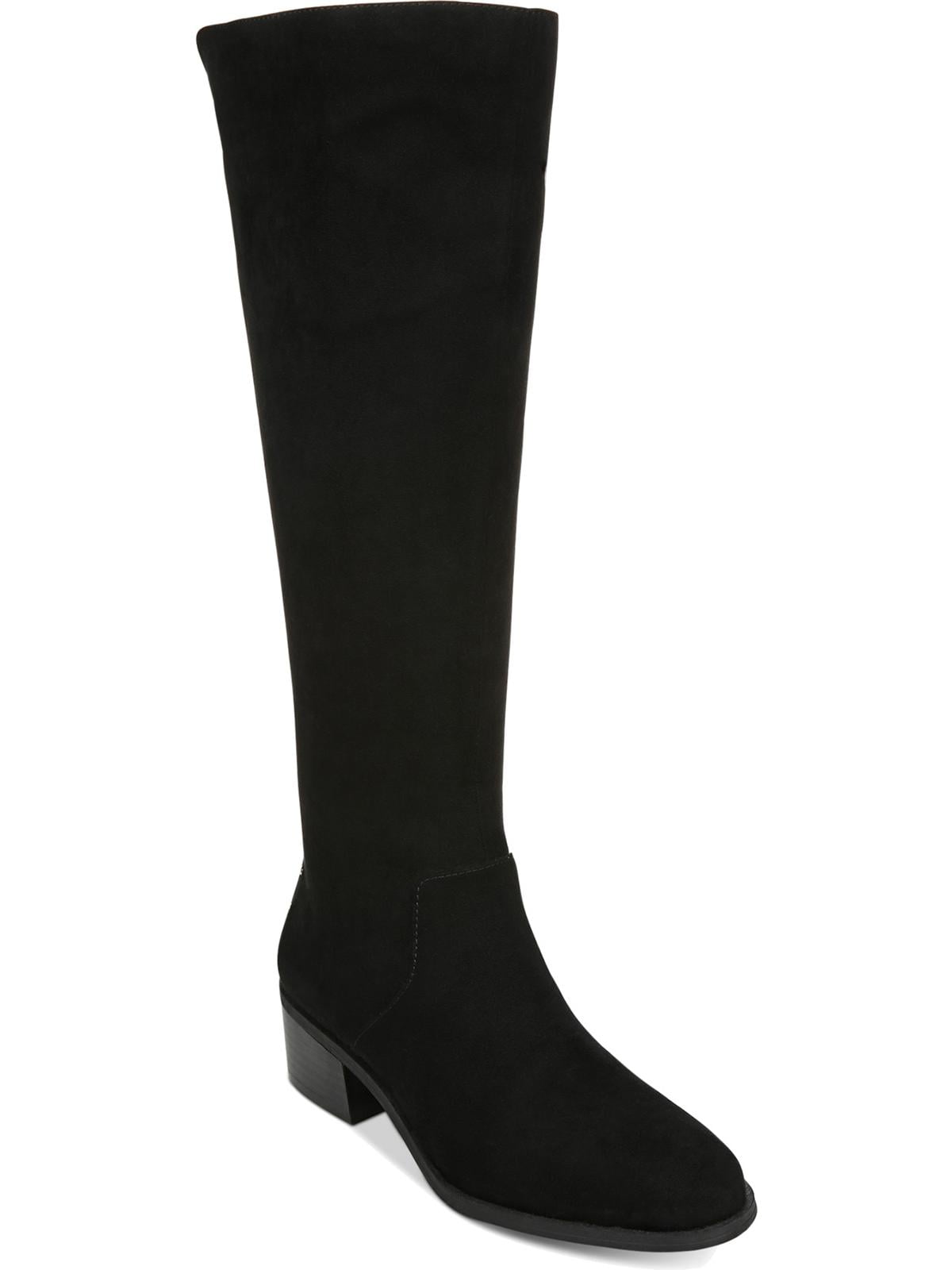 Bar III Womens Vayla Faux Suede Knee-High Riding Boots Black 7.5 Medium ...