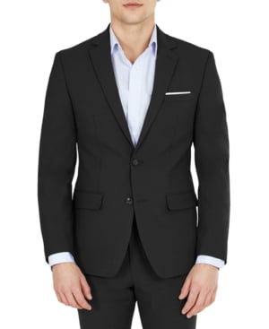 Bar Iii Mens Skinny fit Suit Jacket Blazer 36 S Black Solid - Walmart.com