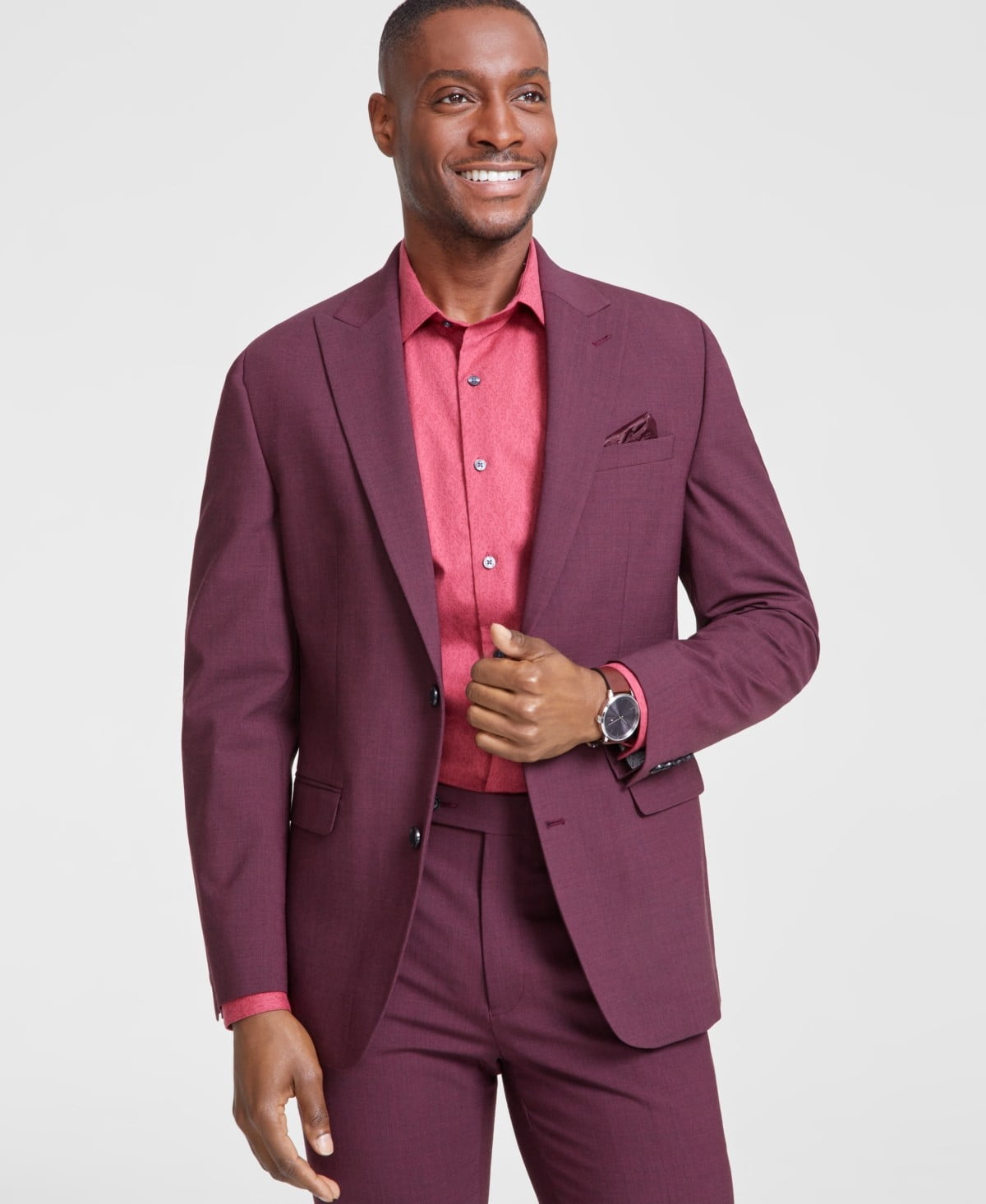 Bar Iii Mens Skinny fit Suit Jacket Blazer 34 S Berry Red Solid ...