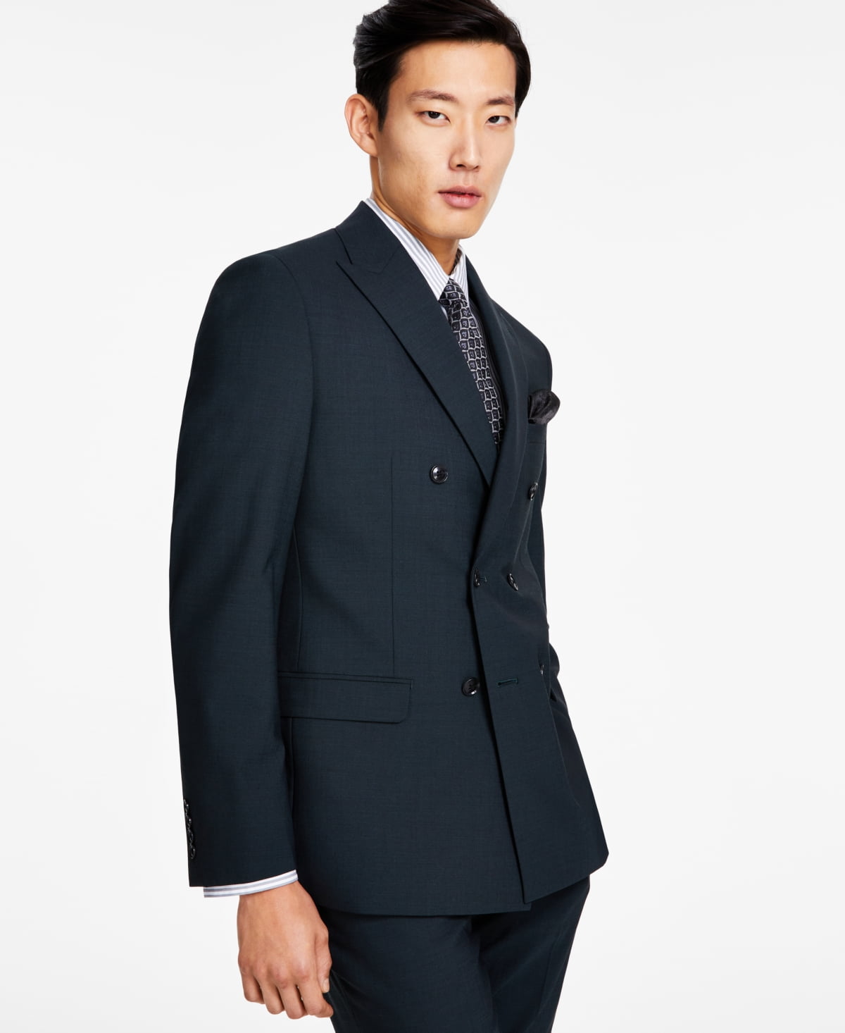 Bar Iii Mens Slim fit Double Breasted Suit Jacket Blazer 38 L Green ...