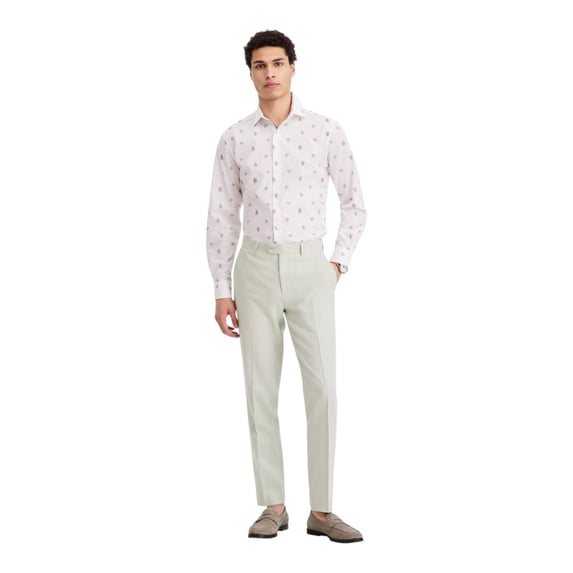 Bar Iii Mens Slim fit Linen Cotton Dress Pants 36 / 30 Green Solid ...