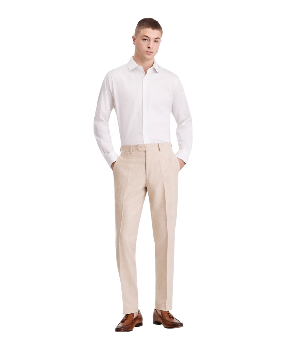 Bar Iii Mens Slim fit Linen Dress Pants 30 / 30 Beige Solid - Walmart.com