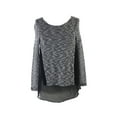 Bar Iii Womens Black Mixed Media Side Split Top XS - Walmart.com