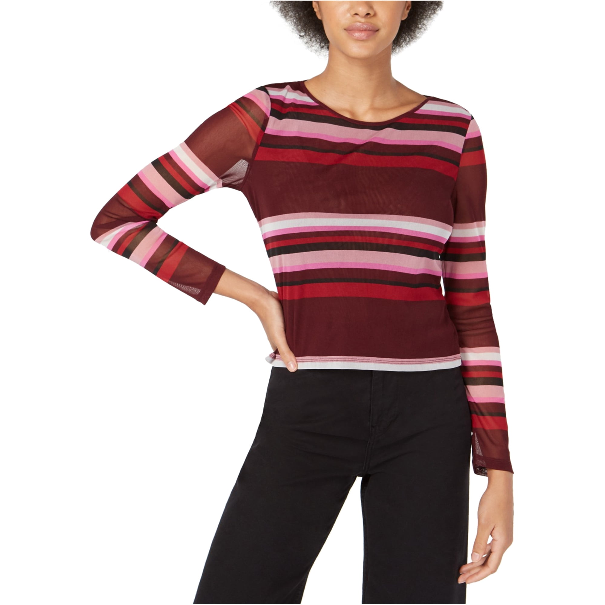 Bar Iii Womens Illusion Mesh Pullover Blouse - Walmart.com