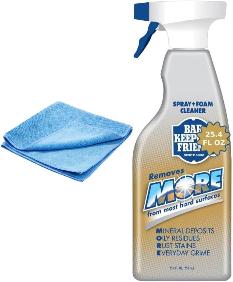 Bar Keeper's Friend MORE Spray + Foam Cleaner 25.4oz with Microfiber ...