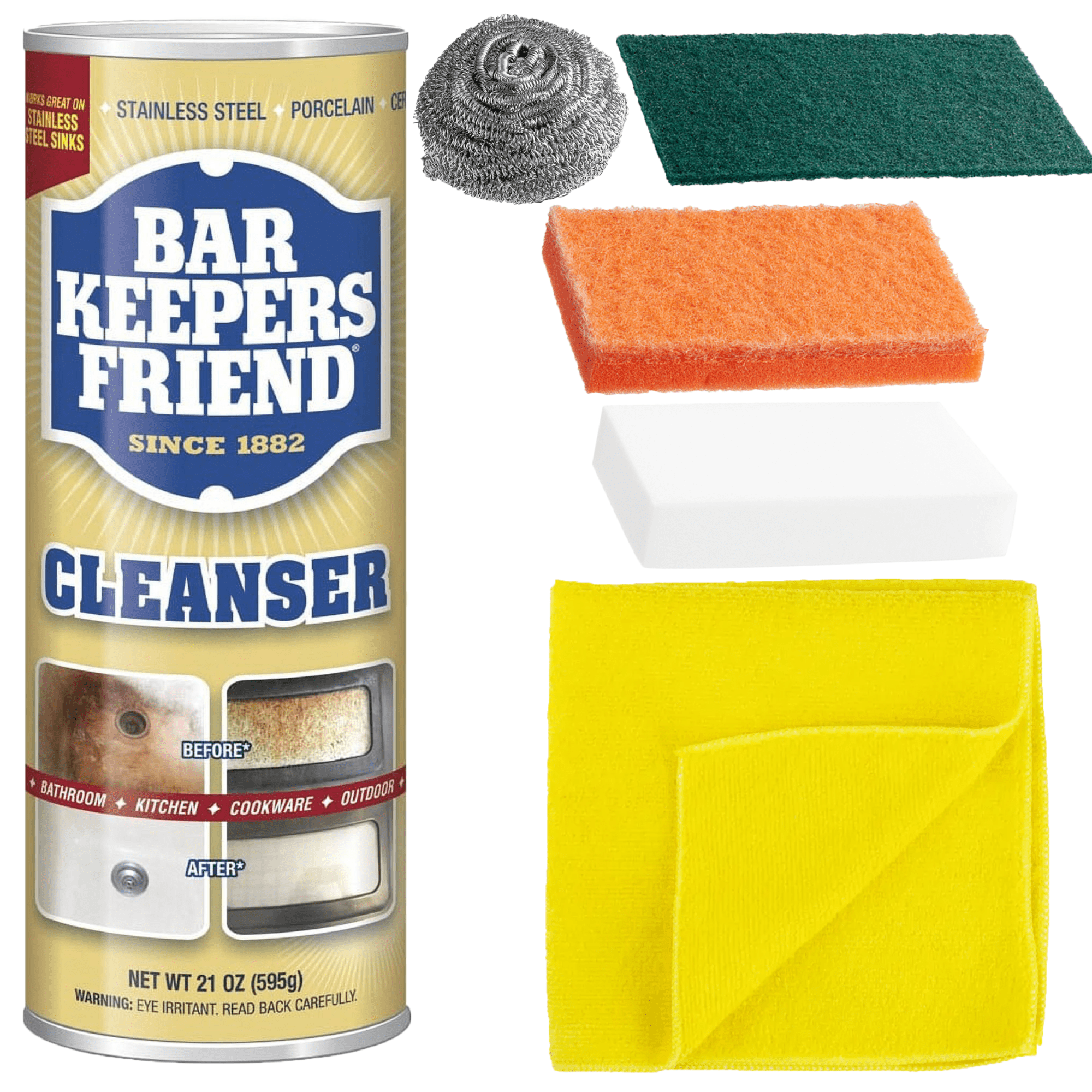 Bar Keepers Friend 21oz Powder Cleanser and Polish Kit by Headzr ...