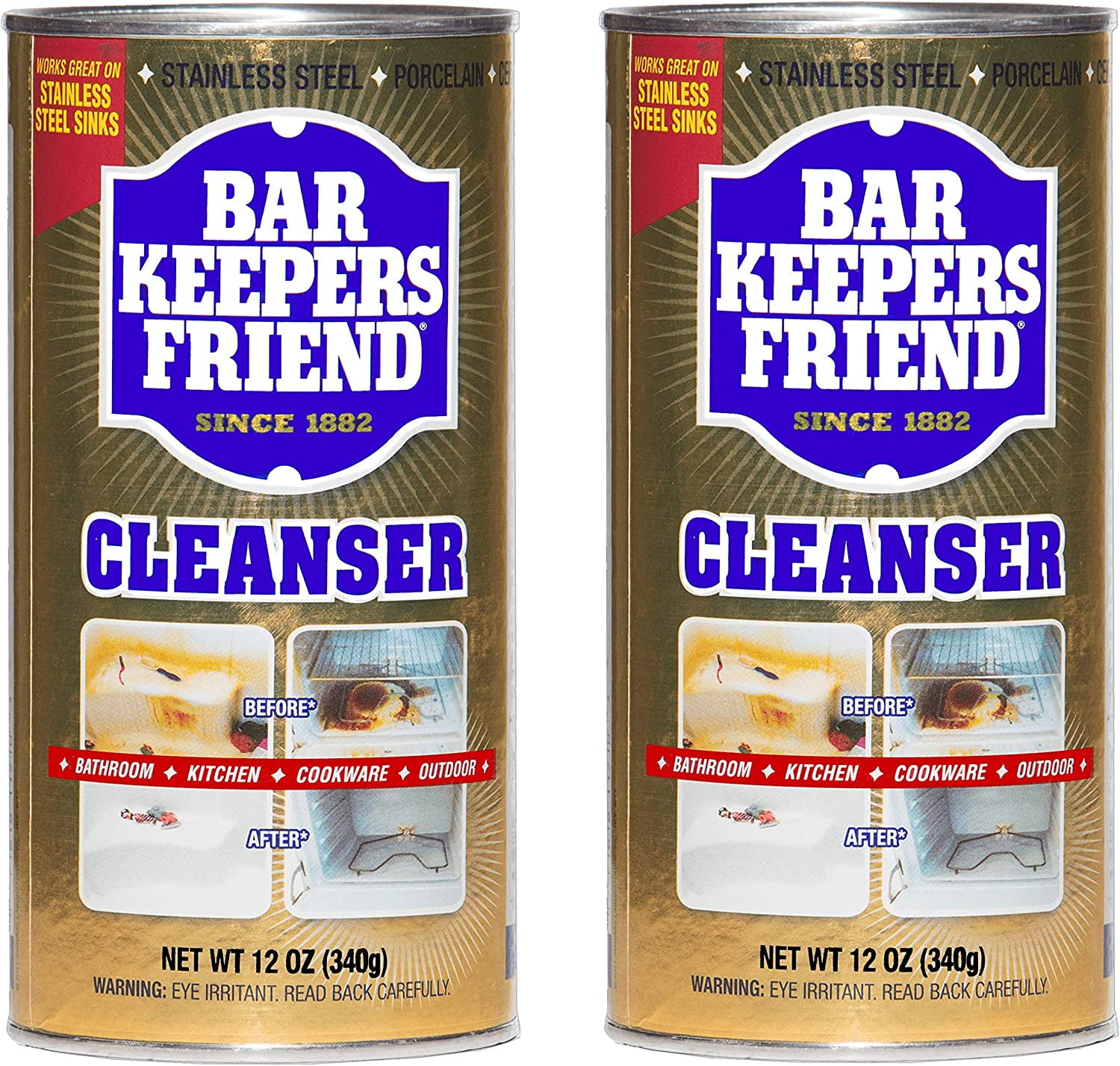 Bar Keepers Friend Cleaner and Polish, 12 oz Pack of 2, Cleans ...