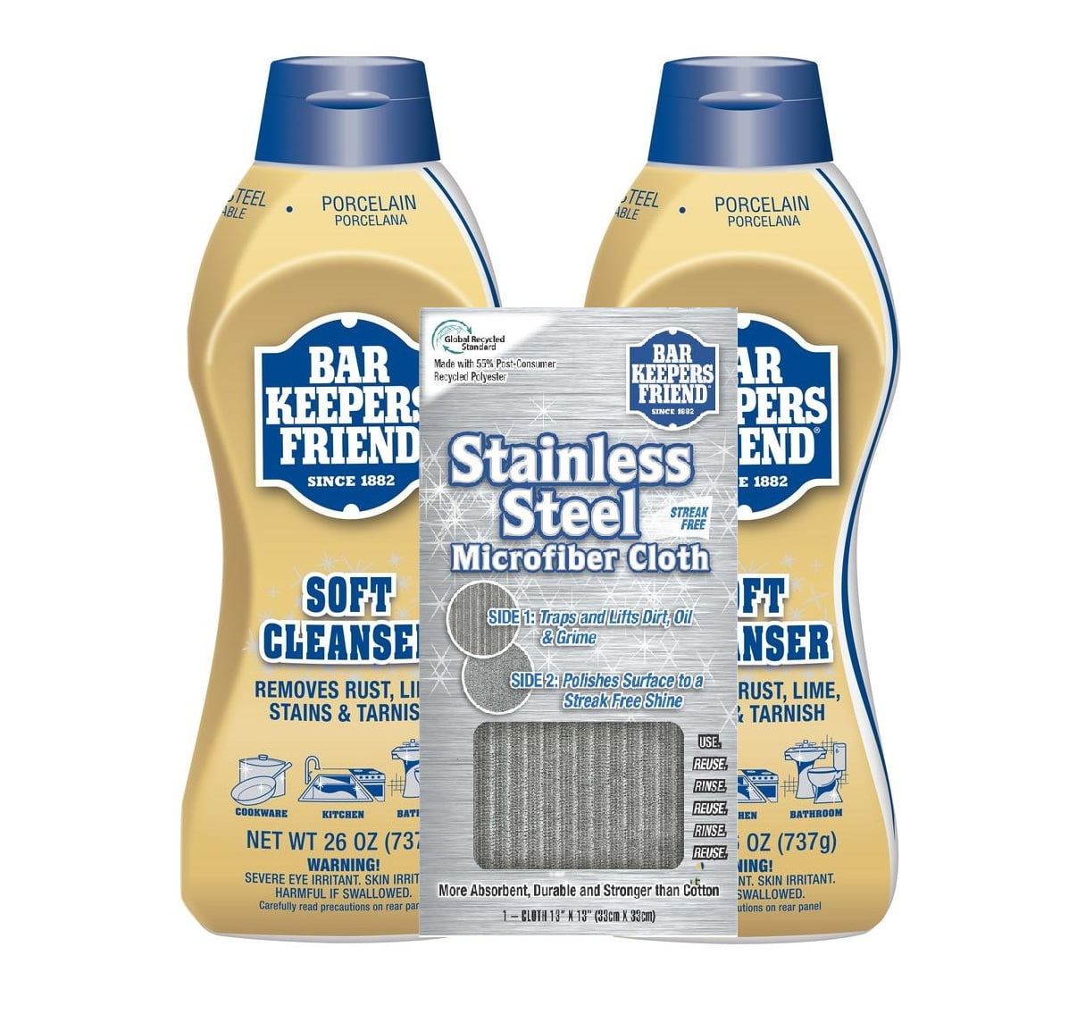 Bar Keepers Friend Liquid All-Purpose Soft Cleanser 26 oz with BKF ...