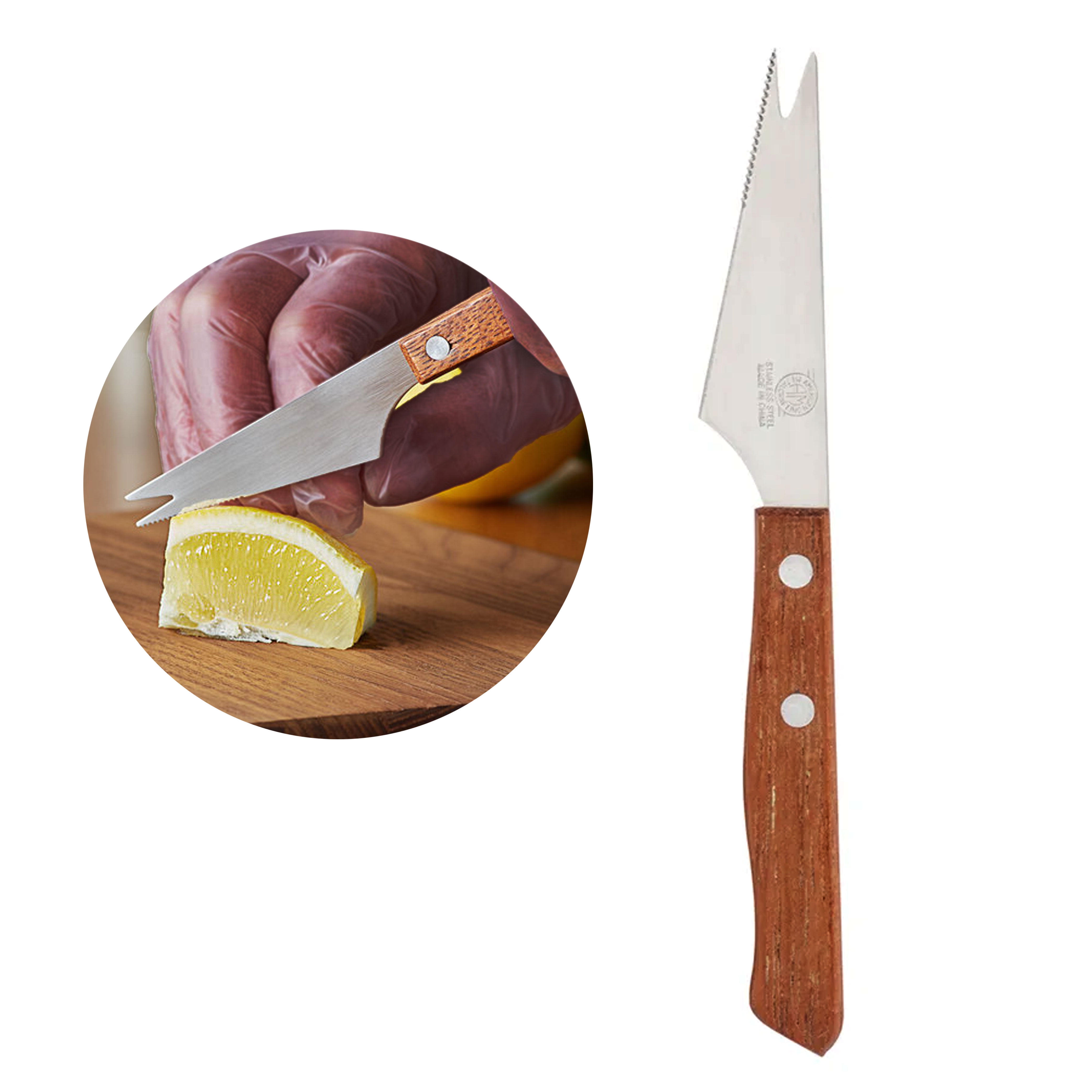 Bar Knife Peeler Sharp Stainless Steel Blade Wooden Handle Paring ...