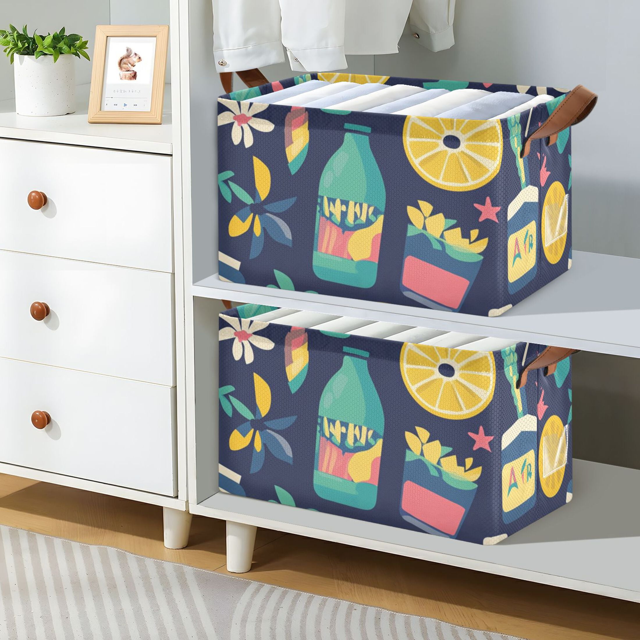 Bar Lcons Foldable Storage Large Fabric Storage Baskets Organizer ...