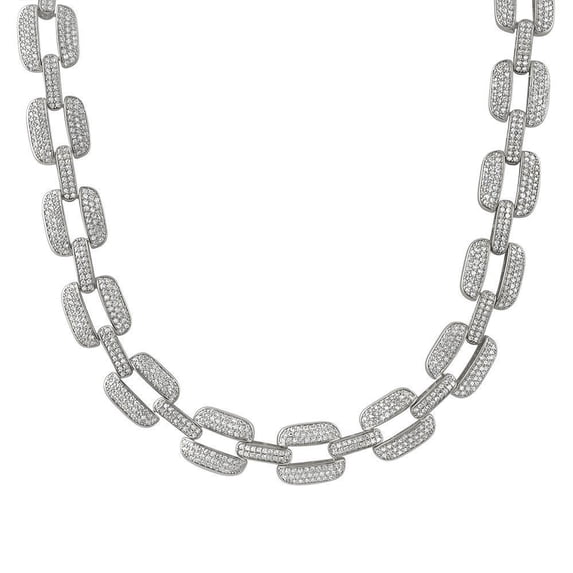 Bar Link Iced Out Chain Hip Hop Bling Chain - Walmart.com