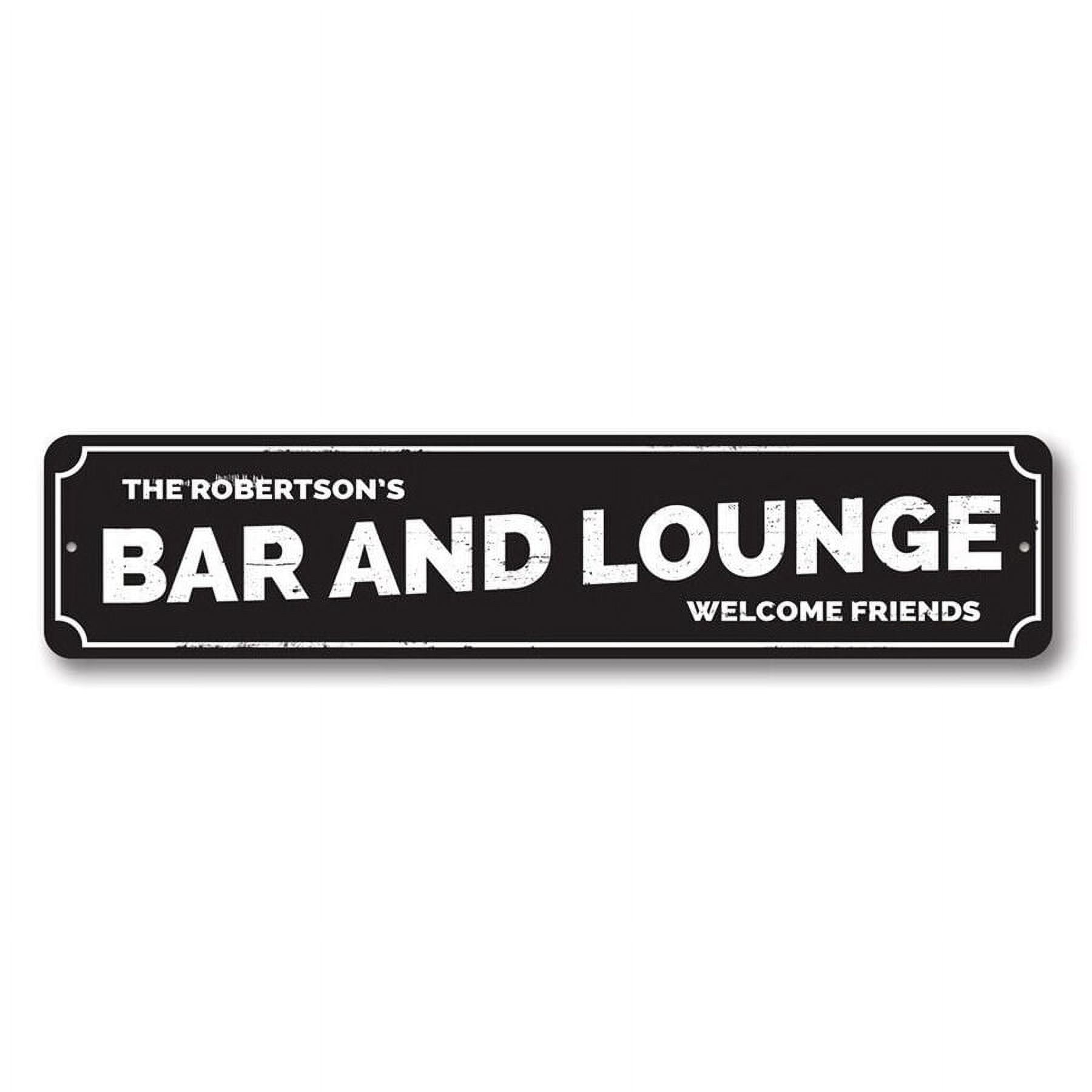 Bar & Lounge Sign Welcome Friends Metal Wall Decor Size: 4 x 16 Inch ...