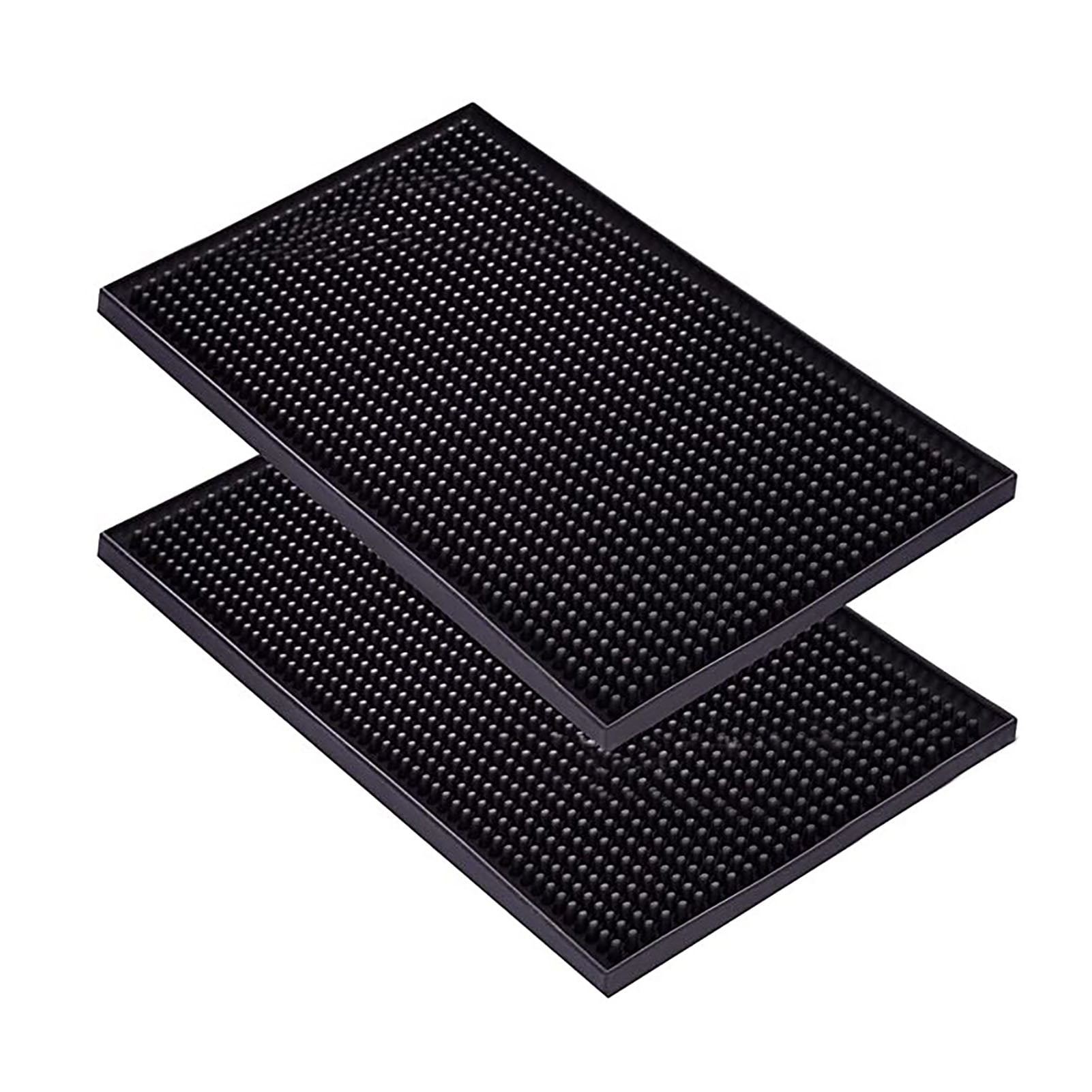 Bar Mat PVC Heat Insulation Drain Pad Black Bar Countertop Spill Mat ...
