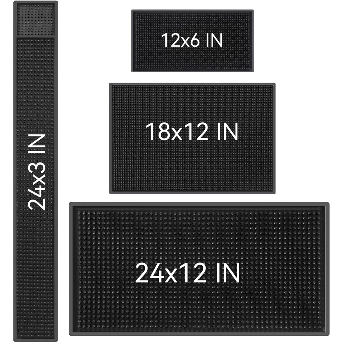 Bar Mat Spill Mat for Cocktail and Coffee Bar Set of 4 Nonslip Flexible ...