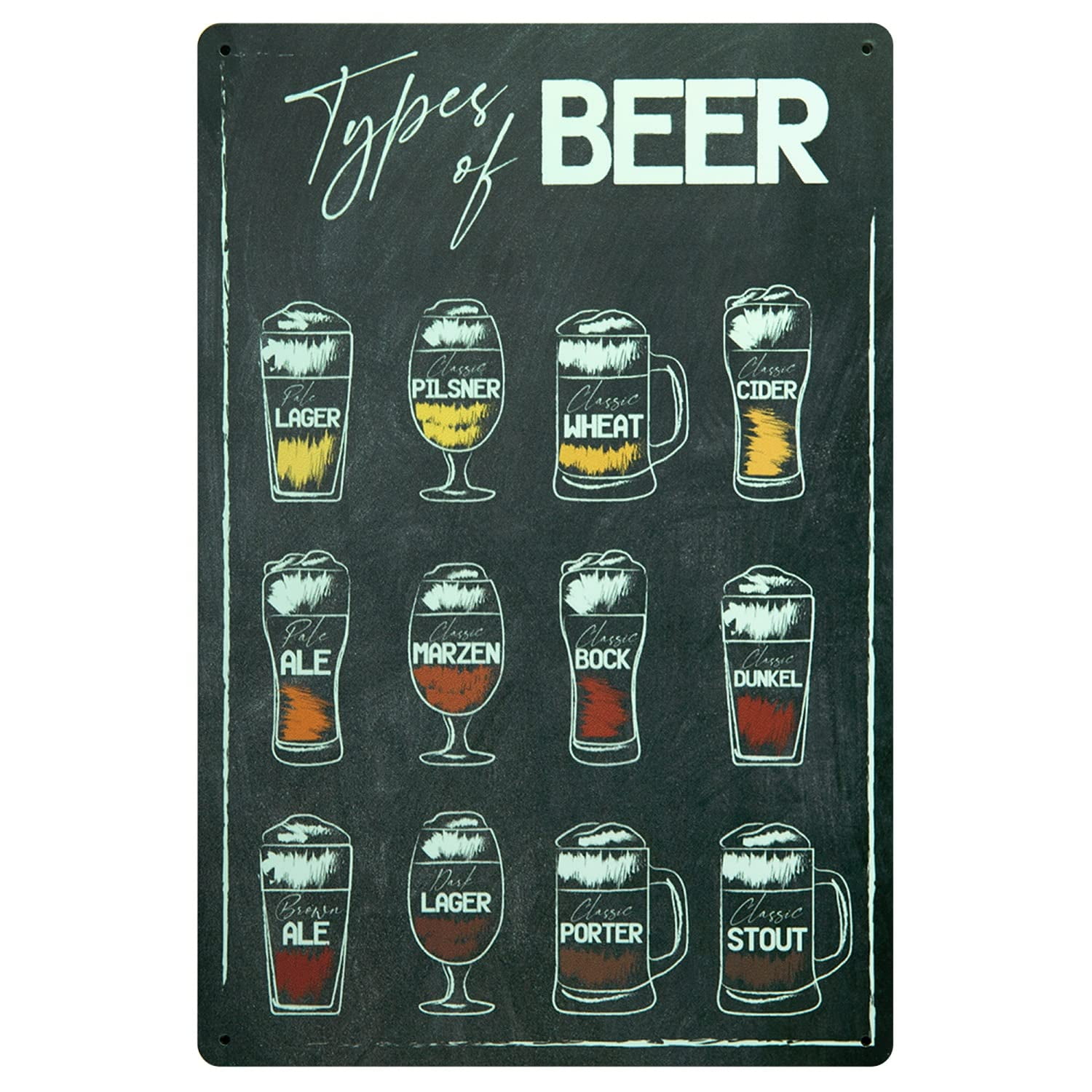 Bar Menu Retro Vintage Bar Metal Tin Sign Poster Ptyle Wall Art Pub Bar ...