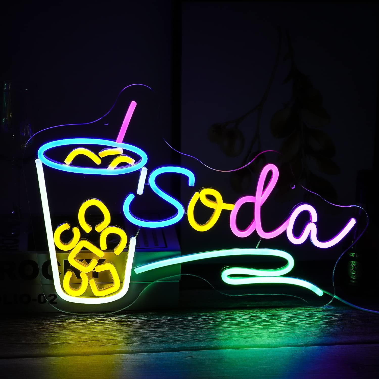 Bar Open Neon Sign Dimmable LED Cocktail Neon Lights Signs for Wall ...